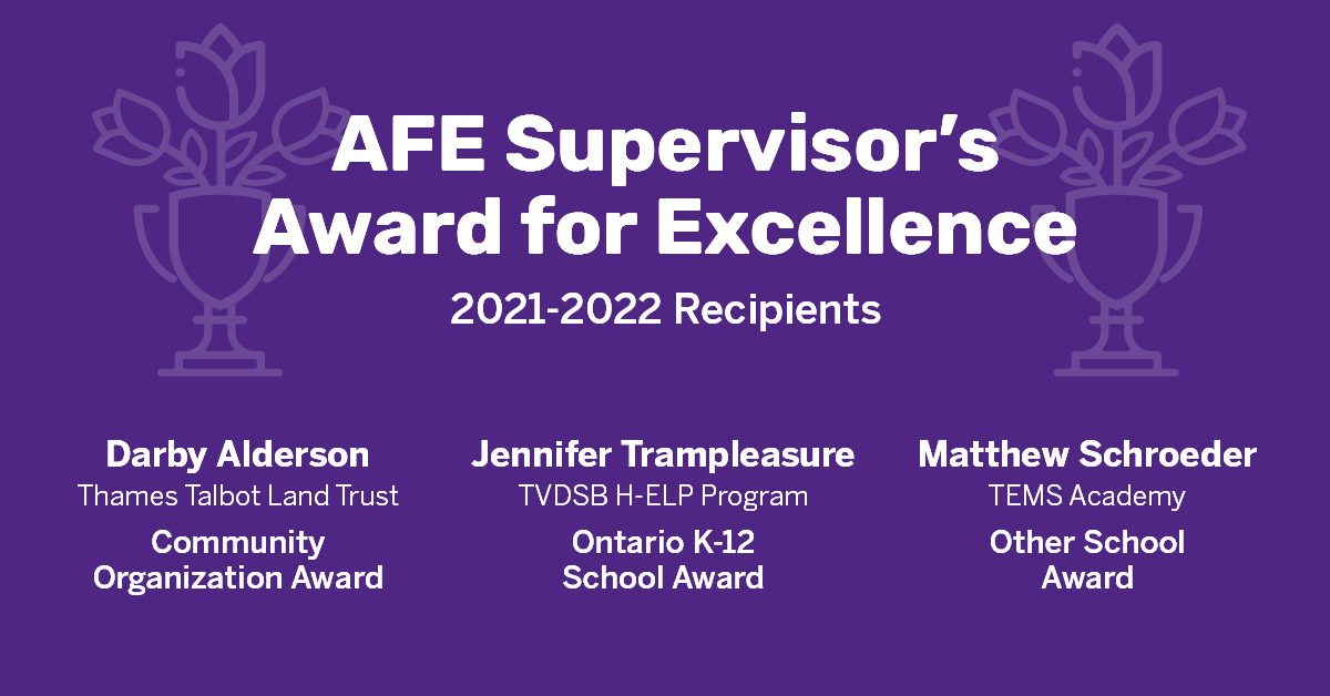 AFE supervisor awards - Faculty of Education - Western University